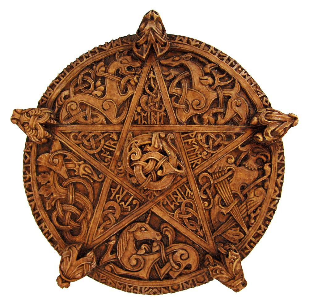 Knotwork Pentacle – Wood Finish – Large Size – Ritual Magick
