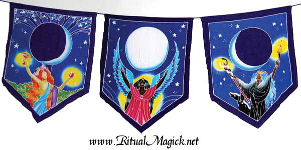 Triple Moon Goddess Prayer Flags – Ritual Magick